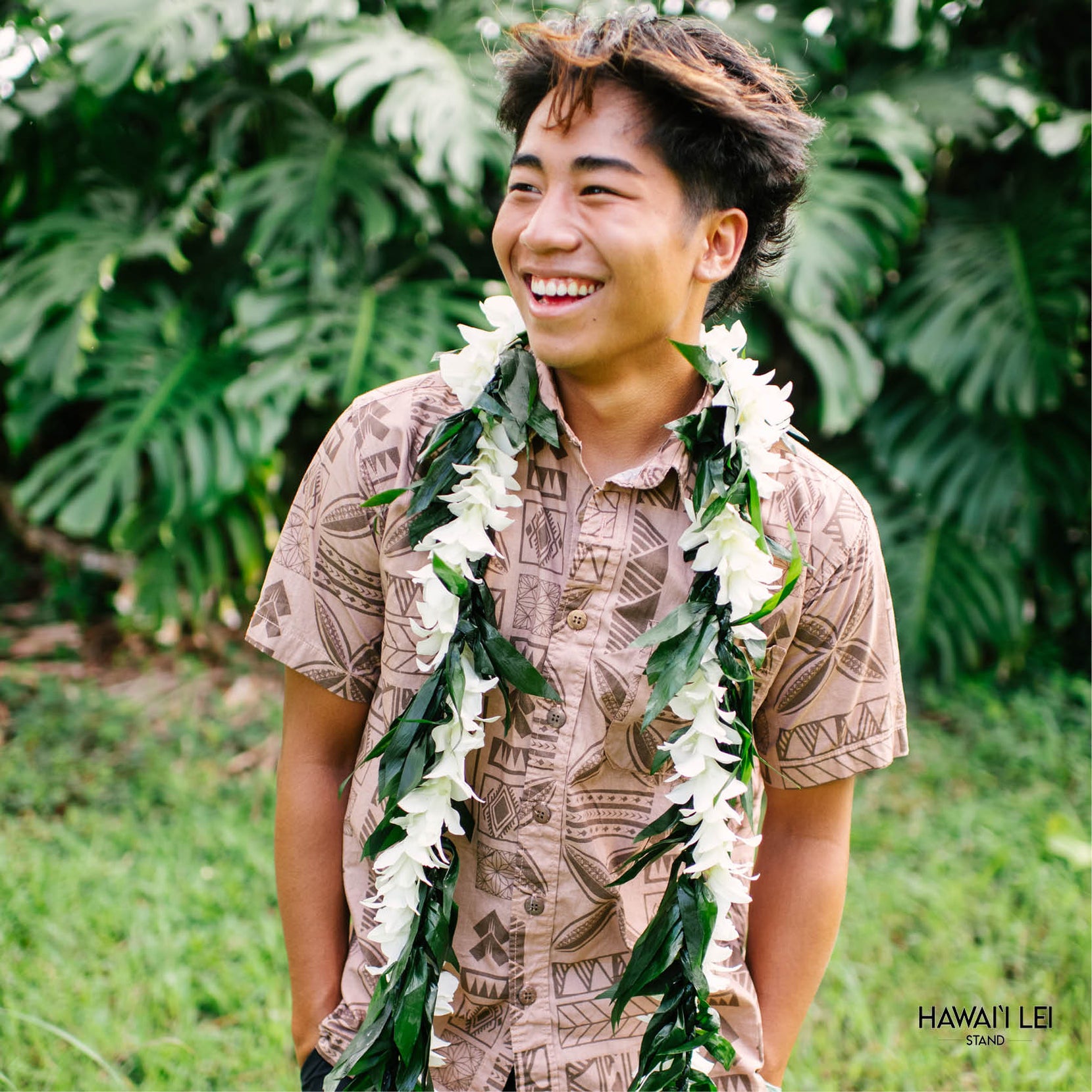 Double Ti Leaf Maile Style Lei | Hawai’i Lei Stand