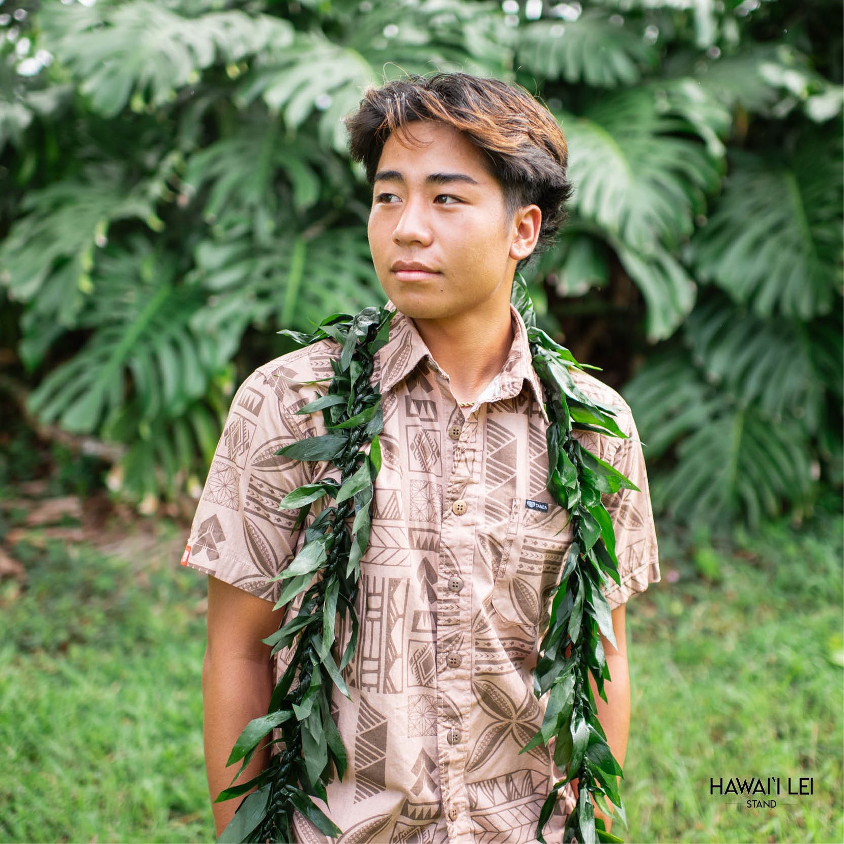 Double Ti Leaf Maile Style Lei | Hawai’i Lei Stand