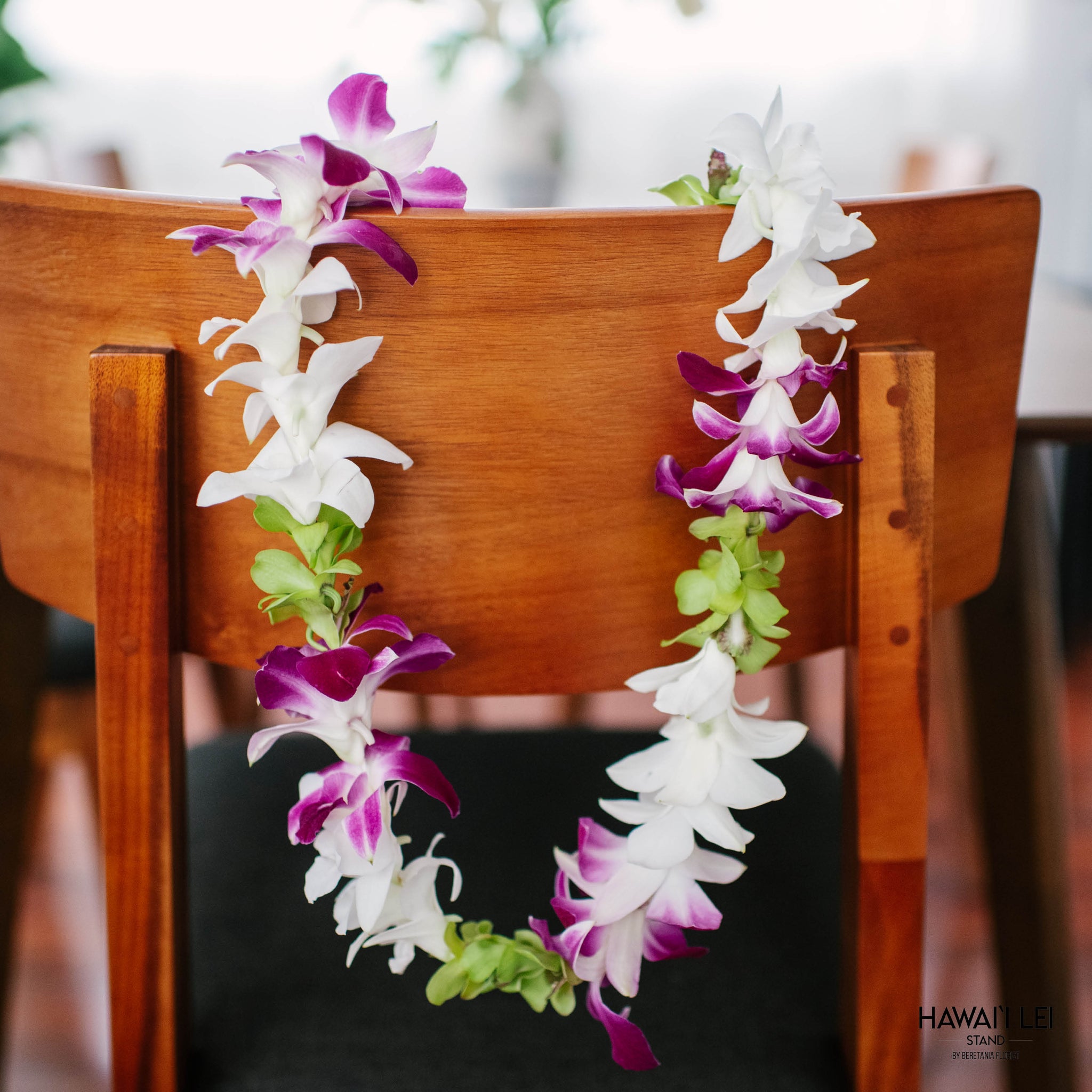 Deluxe Orchid Lei - Multi (Purple, Green & White) - Hawaii Lei Stand ...