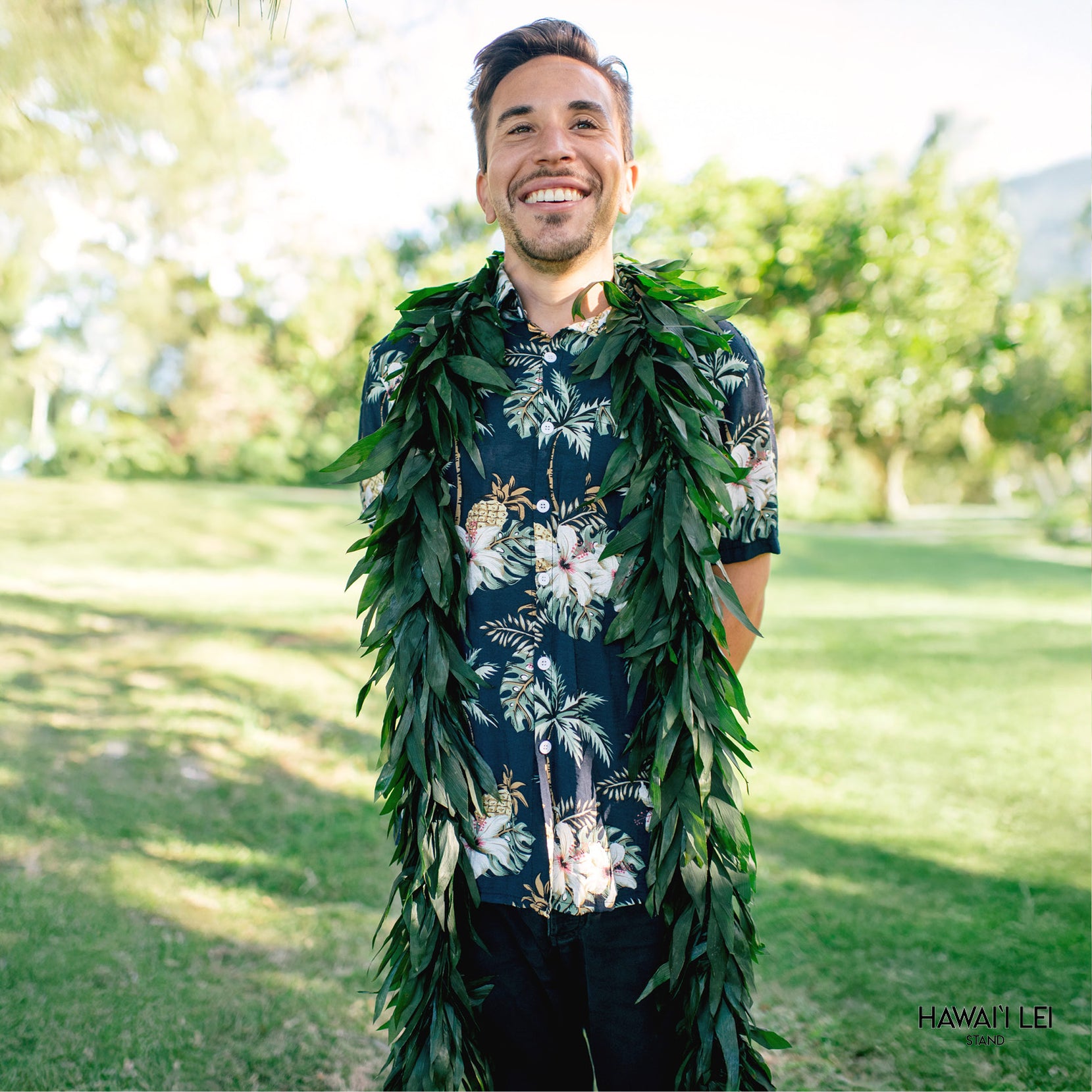 Double Ti Leaf Maile Style Lei | Hawai’i Lei Stand
