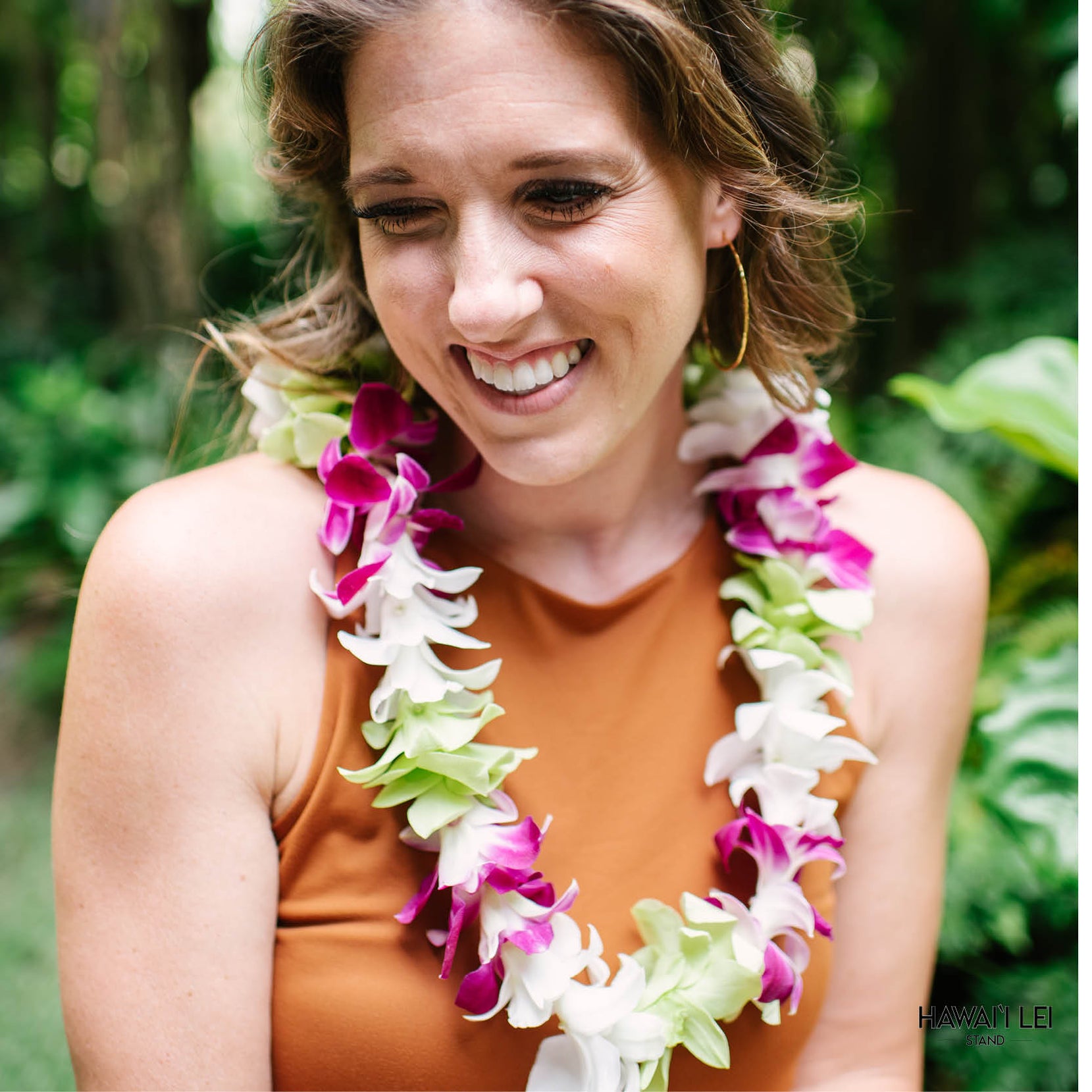 Deluxe Orchid Lei - Multi (Purple, Green & White) - Hawaii Lei Stand ...